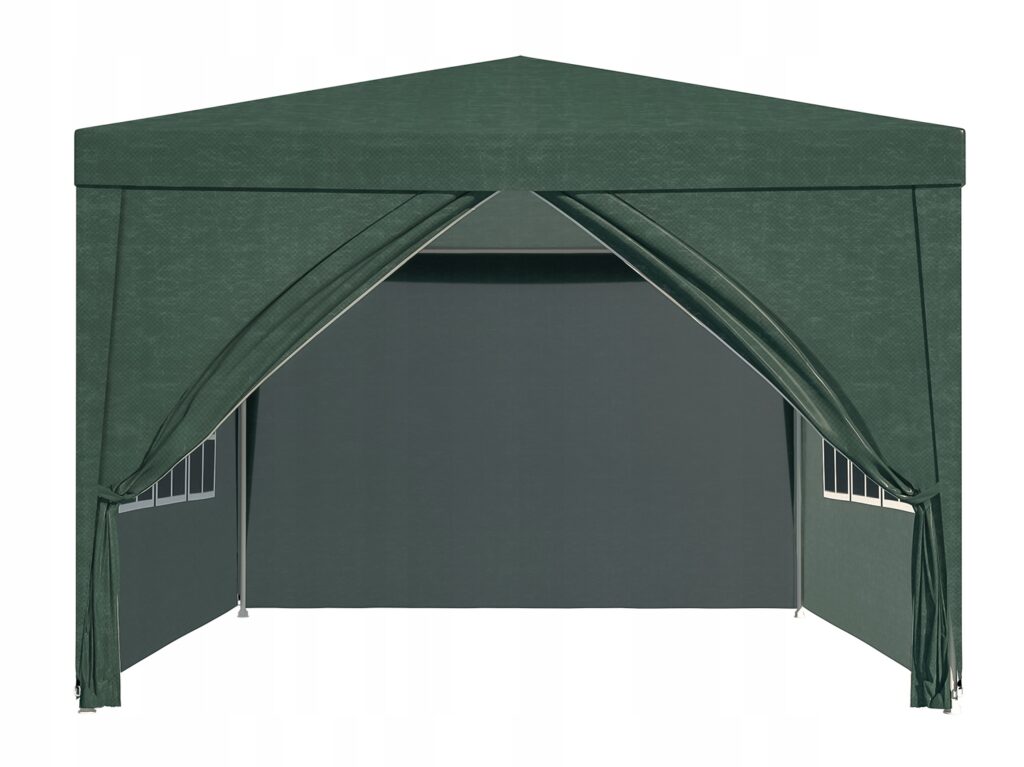 Cort pavilion de gradina, 300x300 cm, cu 4 pereti laterali cu ferestre ...