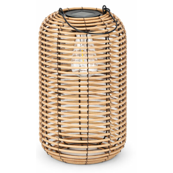 Felinar solar metalic decorativ pentru gradina, 32 cm, bej - Sersimo